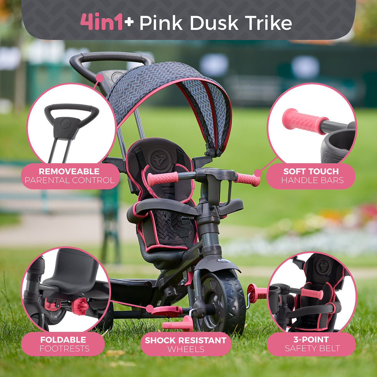 TP Trike 4 in 1+ Pink Dusk – TP Toys