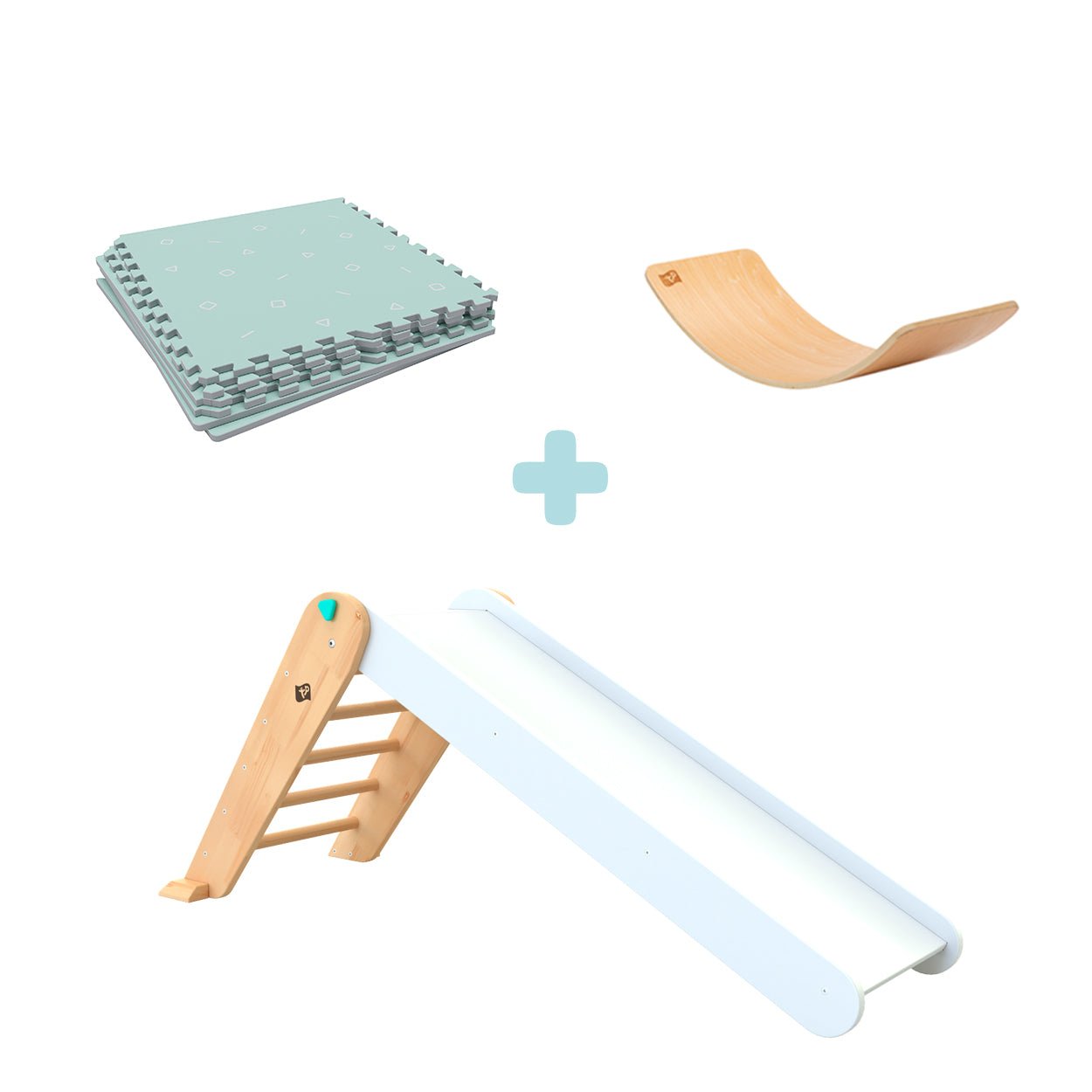 Pikler Wooden Slide & Balance Board Set for Kids | TP Toys