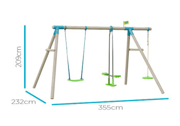 TP Sherwood Triple Wooden Swing Set – TP Toys