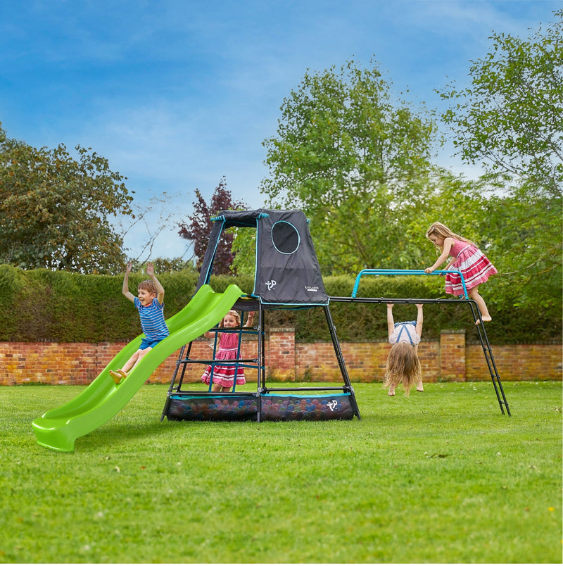 TP Explorer Metal Climbing Frame Set with Ripple Slide and Jungle Run ...
