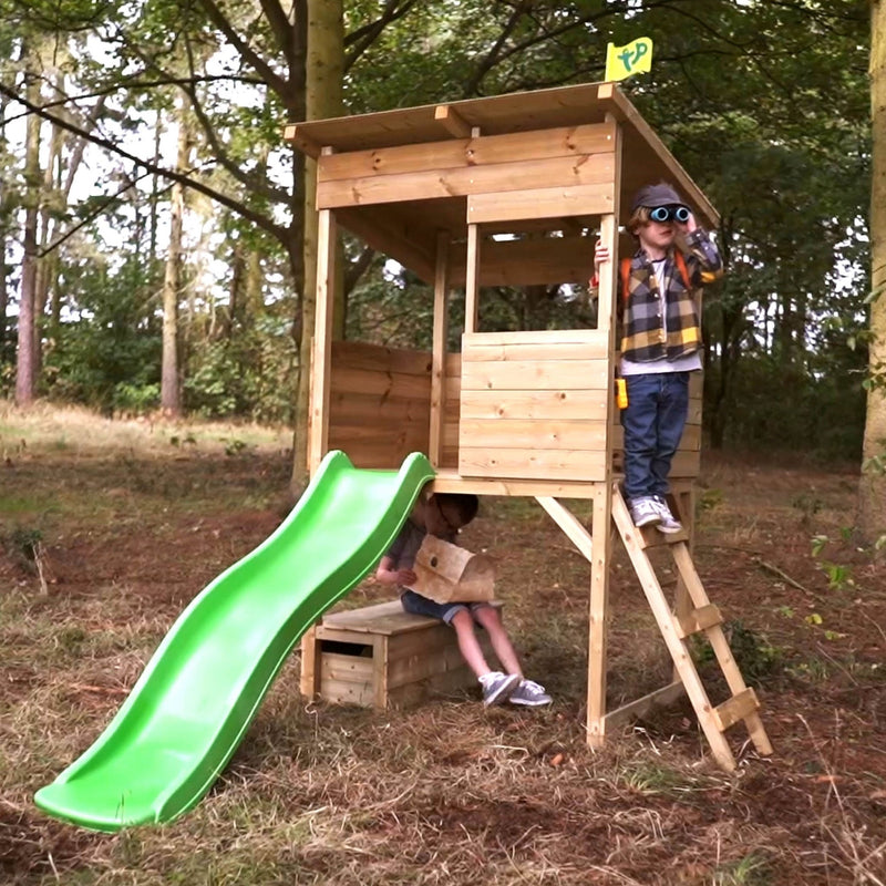 TP Treetops Wooden Tower Playhouse with Toy Box and Slide - FSC® certi ...