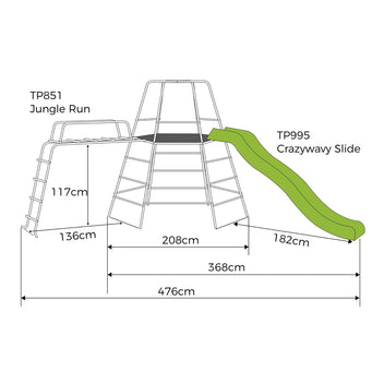 TP Explorer Metal Climbing Frame Set with Ripple Slide & Jungle Run ...